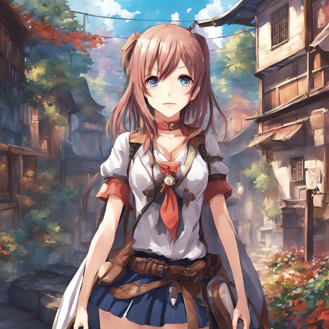 Fantasy Heroine With Magical Powers, Digital Art Download, Anime Style ...