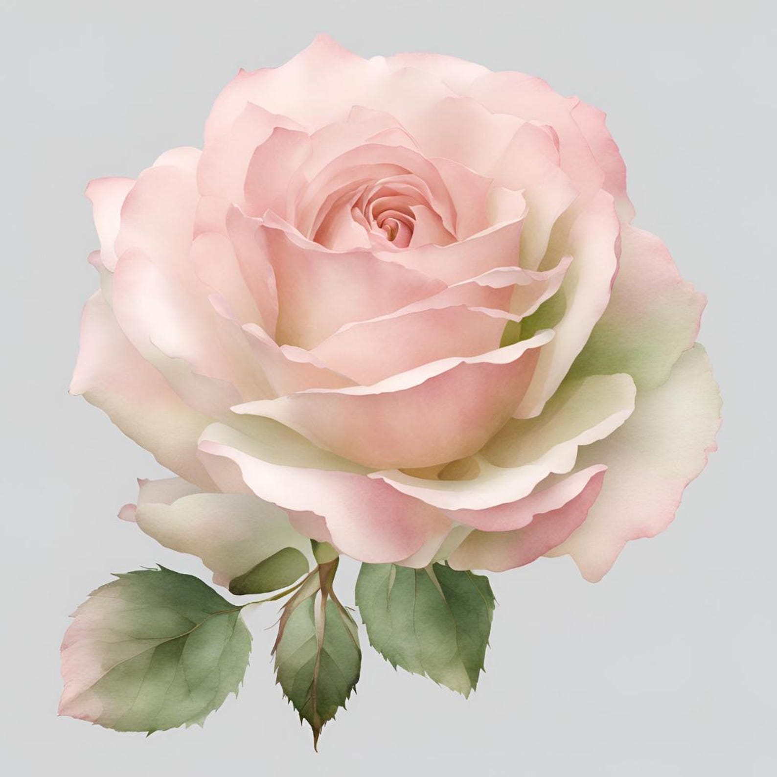 Pink Rose Clipart Set Floral Digital Art, Watercolor Flower Pngs for ...