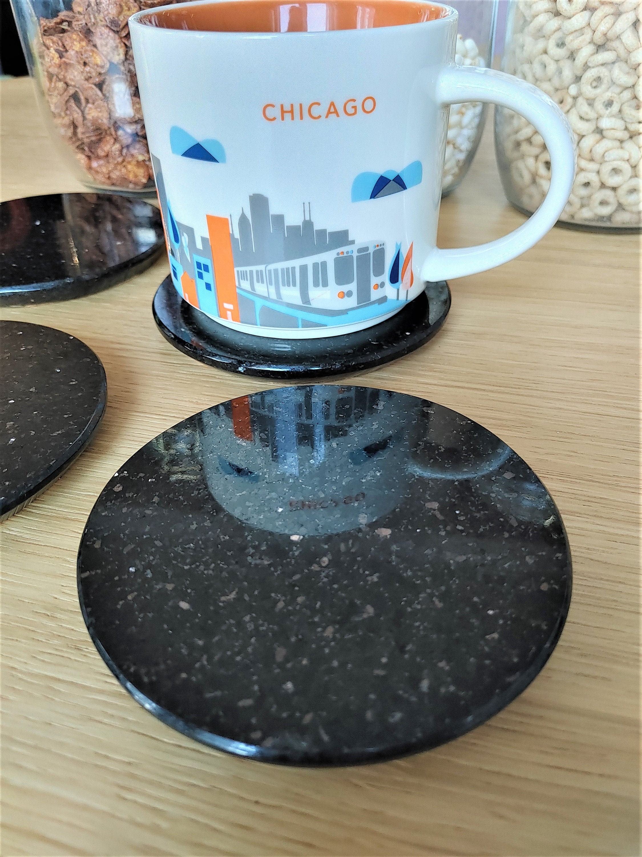 Coasters, Natural Granite, Stone, Gift Idea, Gift for Him, Gift for Her ...