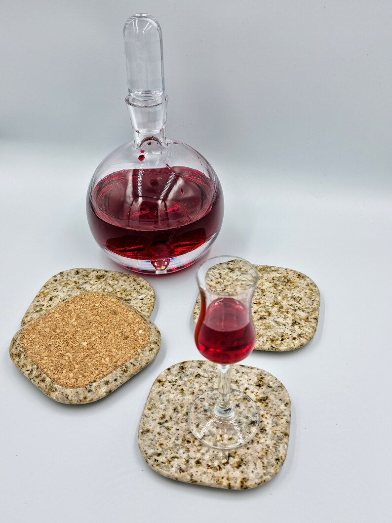 Coasters, Natural Granite, Stone, Gift Idea, Gift for Him, Gift for Her ...