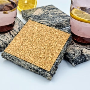 Granite Coaster Set, Natural, Granite, Stone, Coasters, Gray, Pink ...