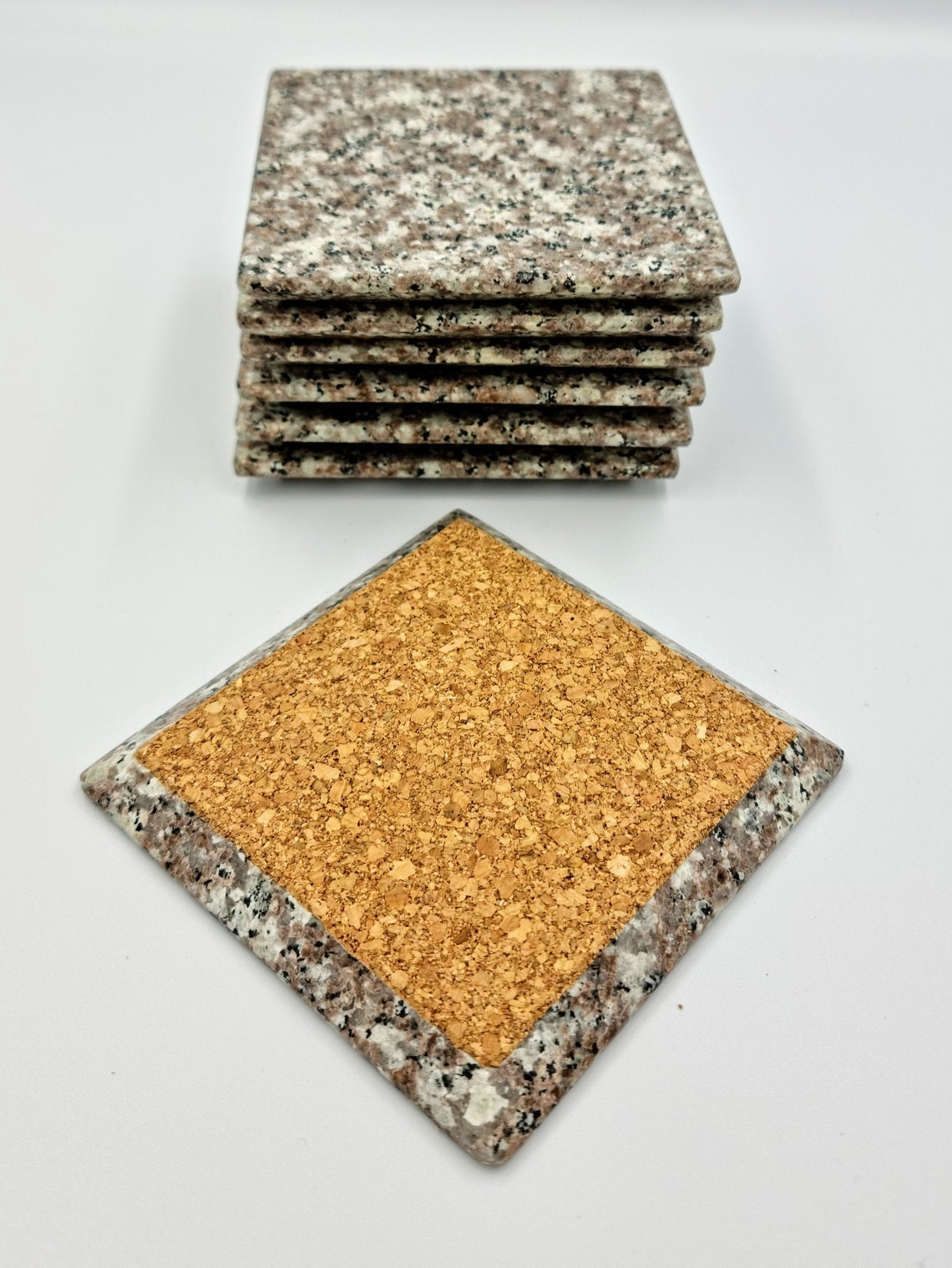 Granite Coasters, Natural, Granite, Stone, Coasters, Gray, Gift Idea ...