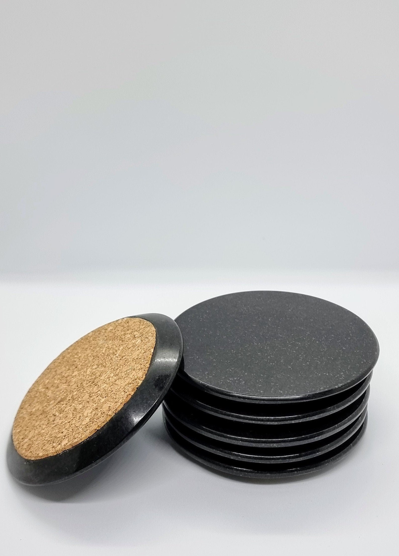 Stone Coasters Set Gift Idea Premium Product Black Granite | Etsy
