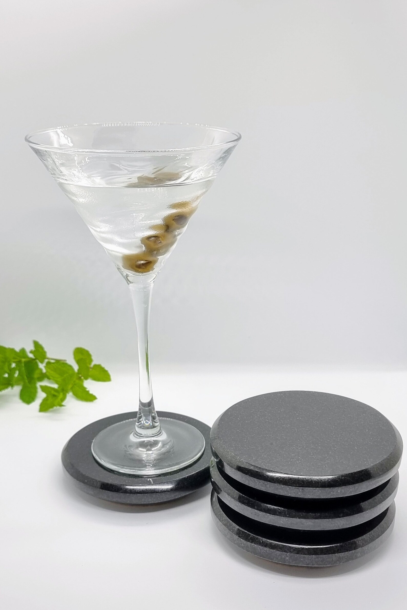 Coasters Black Gift Idea Granite Drink Coasters Candle - Etsy