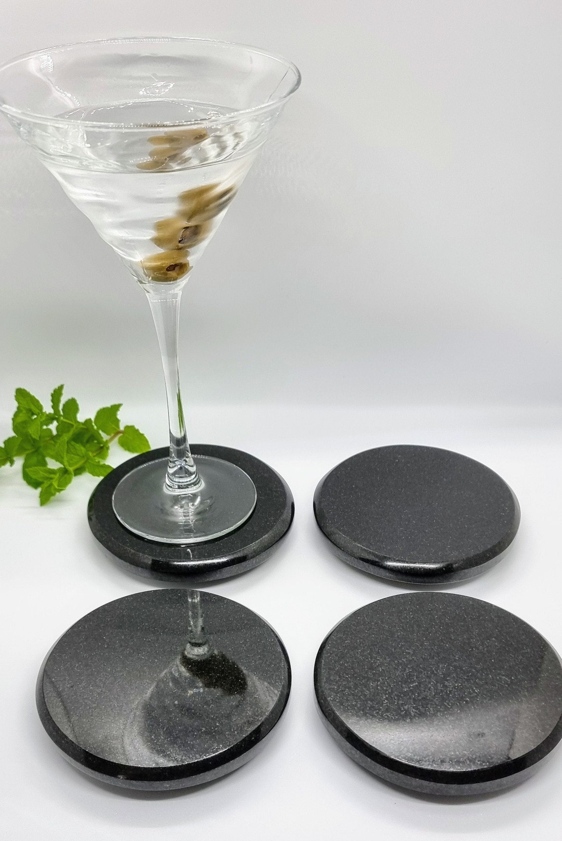 Coasters Black Gift Idea Granite Drink Coasters Candle - Etsy
