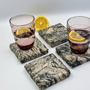 Granite Coaster Set, Natural, Granite, Stone, Coasters, Gray, Pink ...