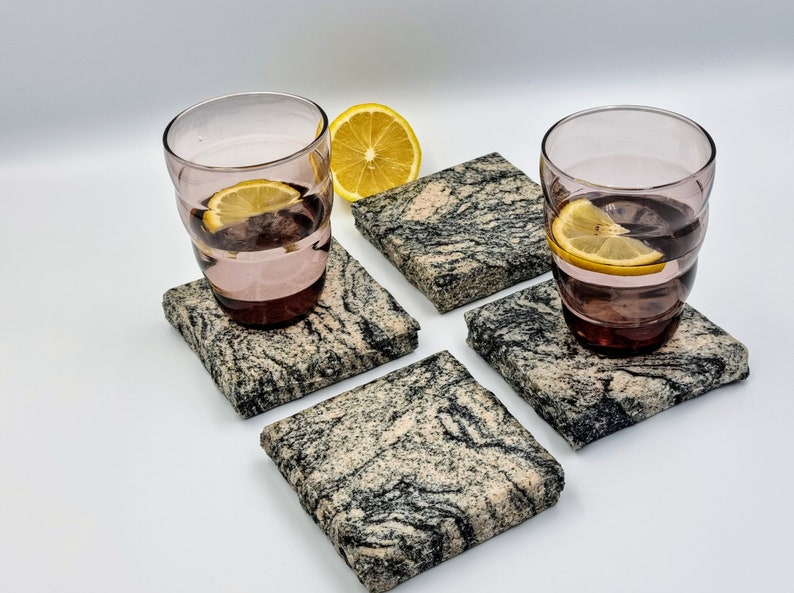 Granite Coaster Set, Natural, Granite, Stone, Coasters, Gray, Pink ...