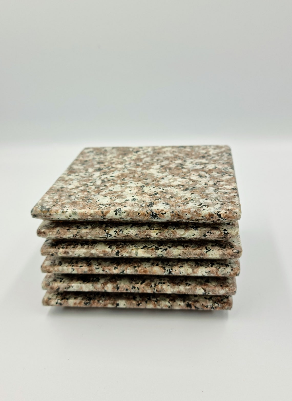 Granite Coasters, Natural, Granite, Stone, Coasters, Gray, Gift Idea ...