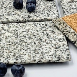 Granite Coasters, Natural, Granite, Stone, Coasters, Gray, Gift Idea ...