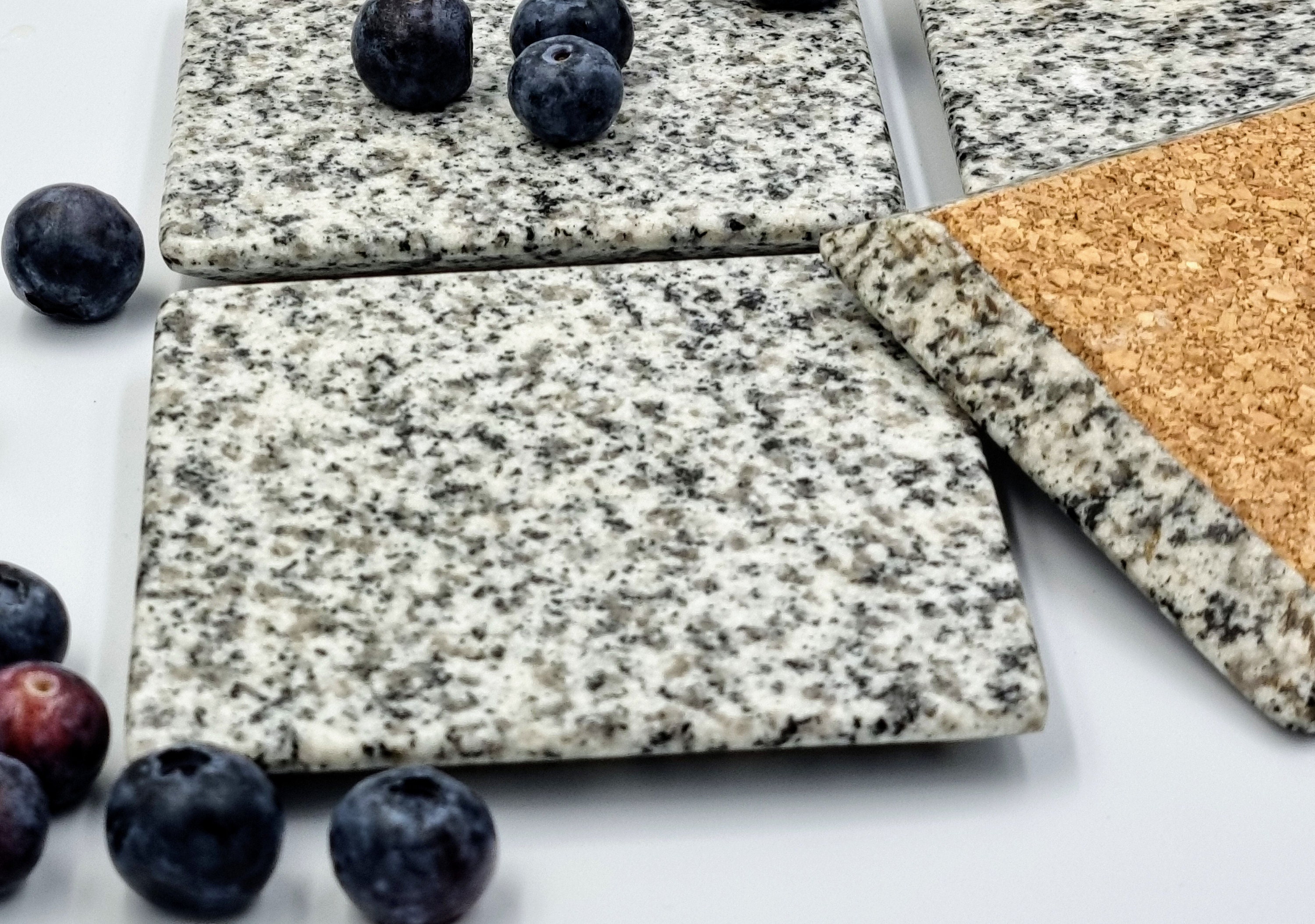 Granite Coasters, Natural, Granite, Stone, Coasters, Gray, Gift Idea ...