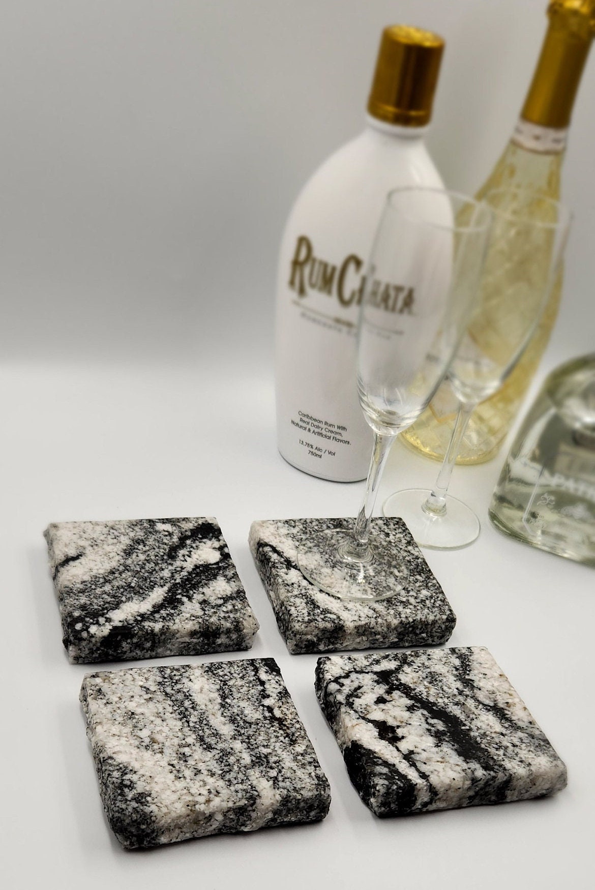 Granite Coaster Set, Natural, Granite, Stone, Coasters, Gift Idea, Gift ...