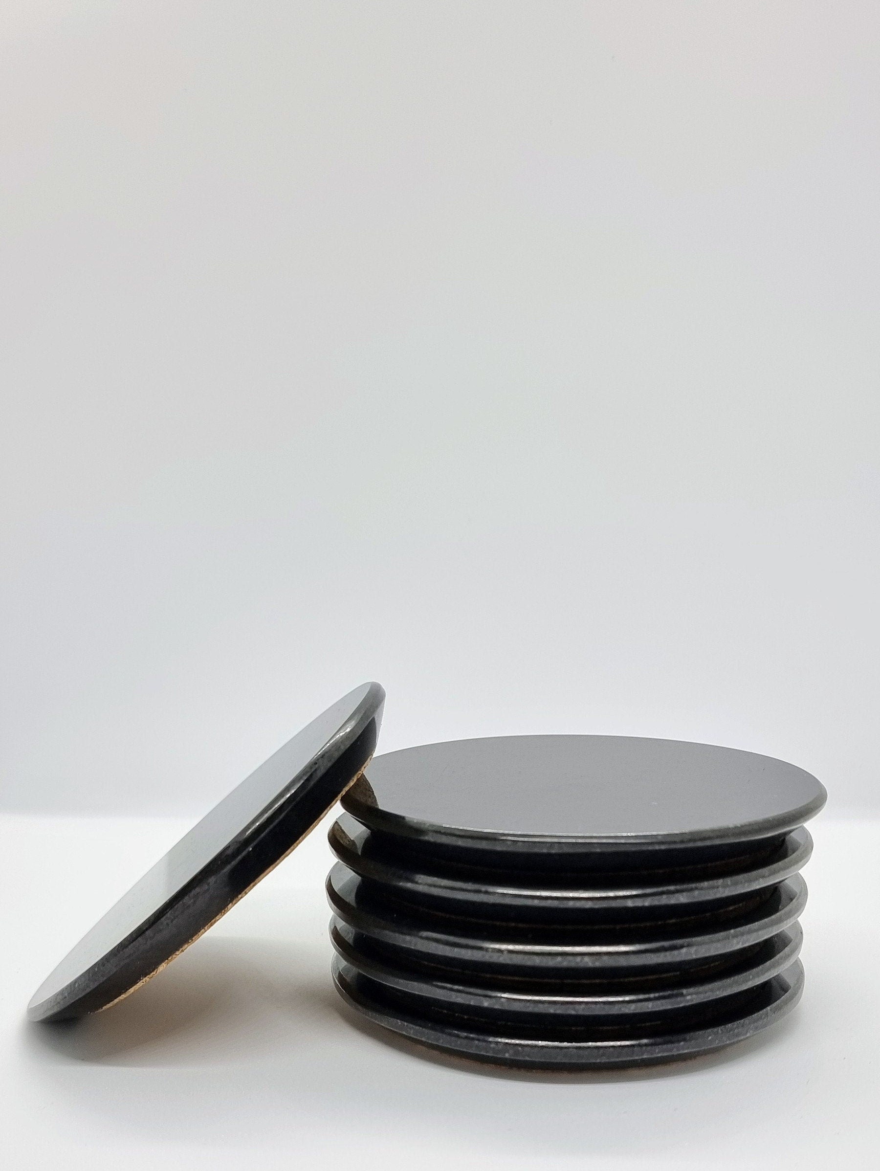 Stone Coasters Set Gift Idea Premium Product Black Granite | Etsy