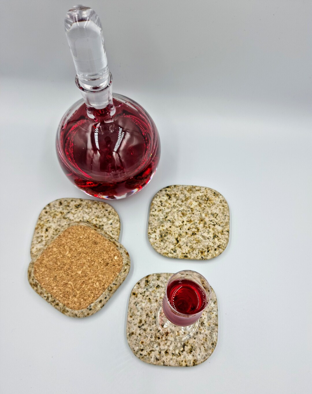 Coasters, Natural Granite, Stone, Gift Idea, Gift for Him, Gift for Her ...