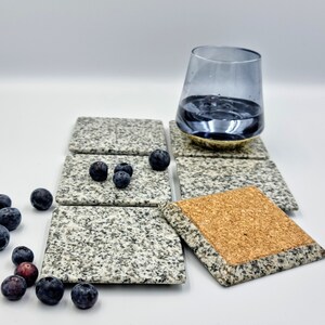 Granite Coasters, Natural, Granite, Stone, Coasters, Gray, Gift Idea ...