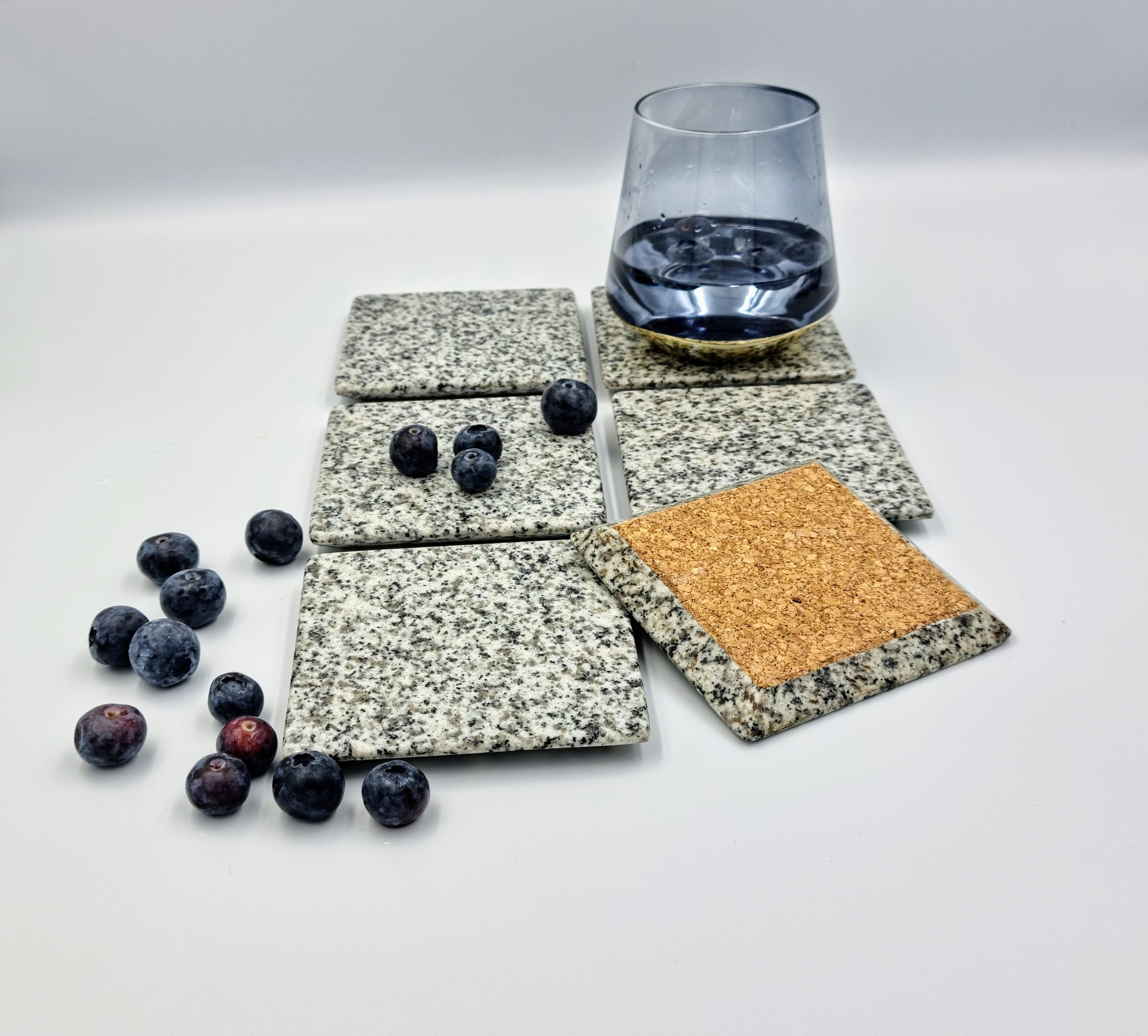 Granite Coasters, Natural, Granite, Stone, Coasters, Gray, Gift Idea ...