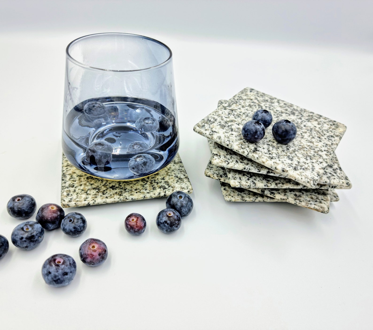 Granite Coasters, Natural, Granite, Stone, Coasters, Gray, Gift Idea ...