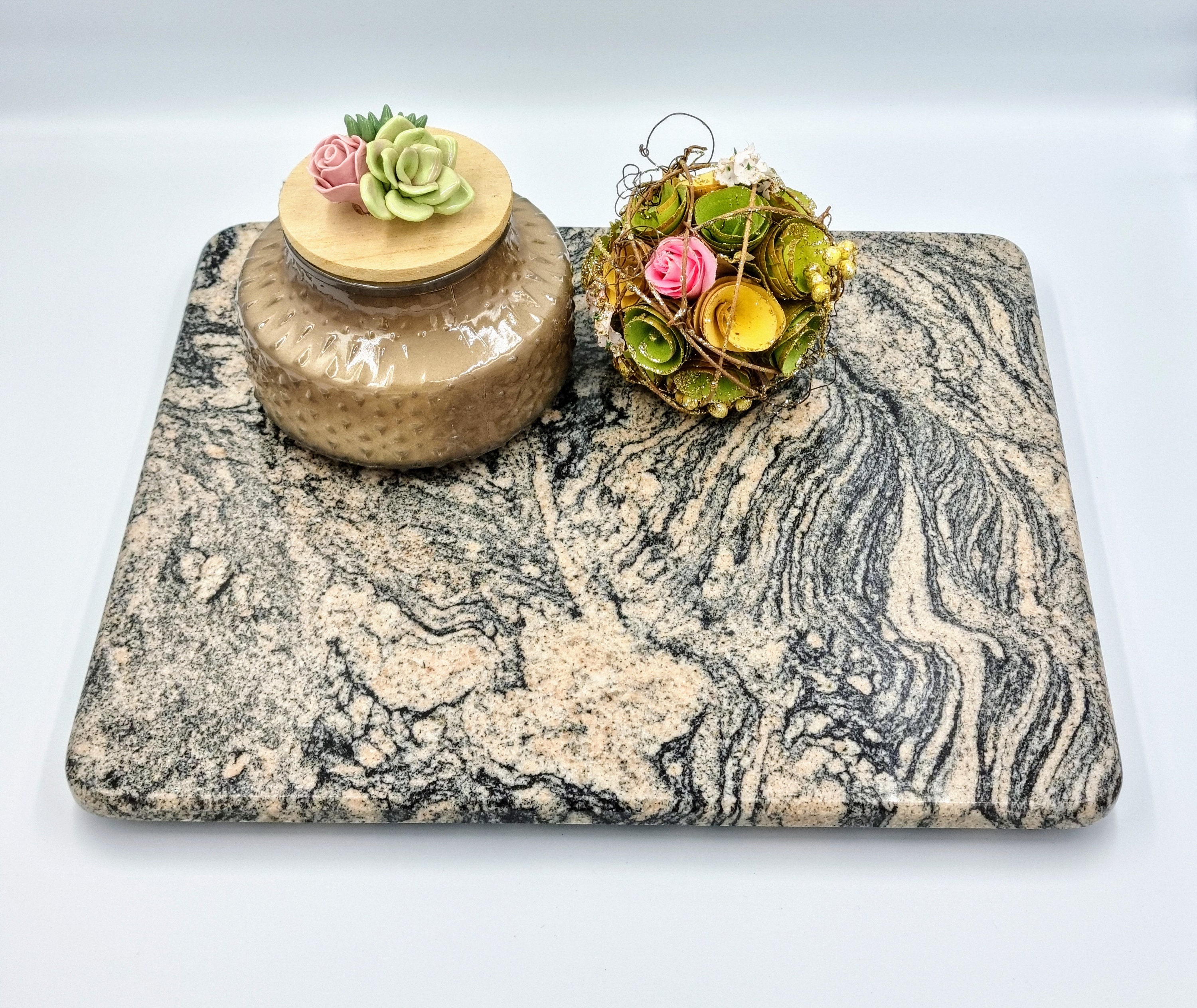Decorative Tray, Serving Tray, Vanity Tray, Granite Board, Candle ...