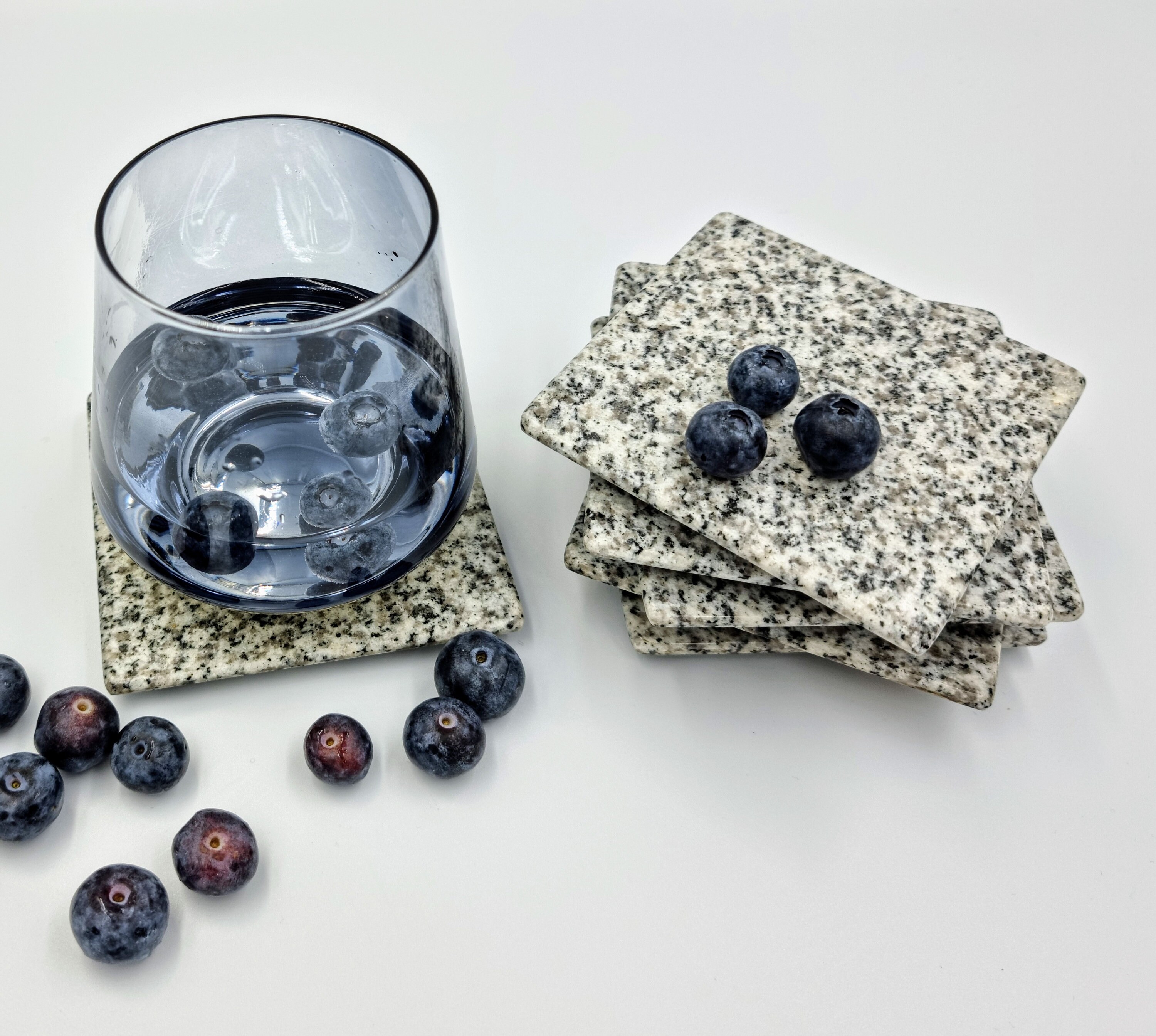 Granite Coasters, Natural, Granite, Stone, Coasters, Gray, Gift Idea ...