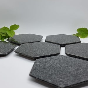 Hexagon Coasters, Natural Granite, Stone, Gift Idea. Table Coasters ...