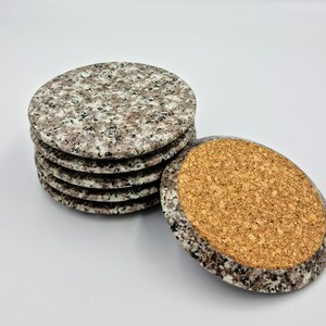 Granite Coasters, Natural, Granite, Stone, Coasters, Gray, Gift Idea ...