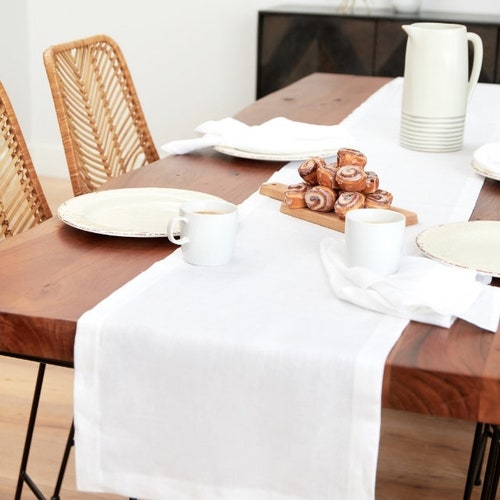 Linen Table Runner in White. Linen Table Runner Various Sizes - Etsy
