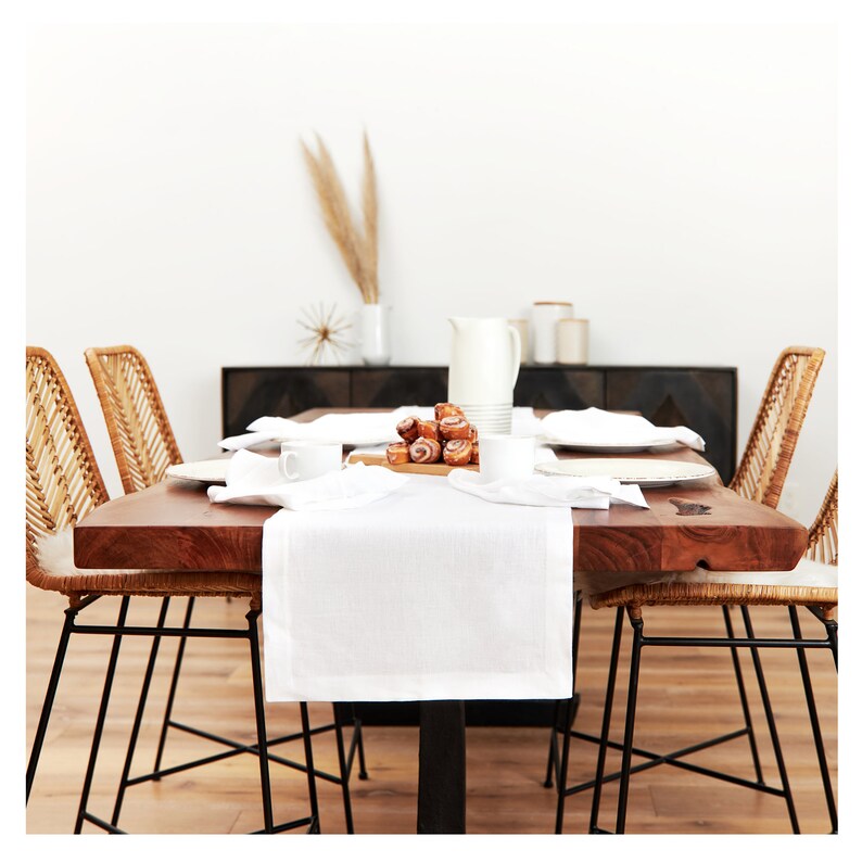 Linen Table Runner in White. Available in Various Sizes. Table | Etsy