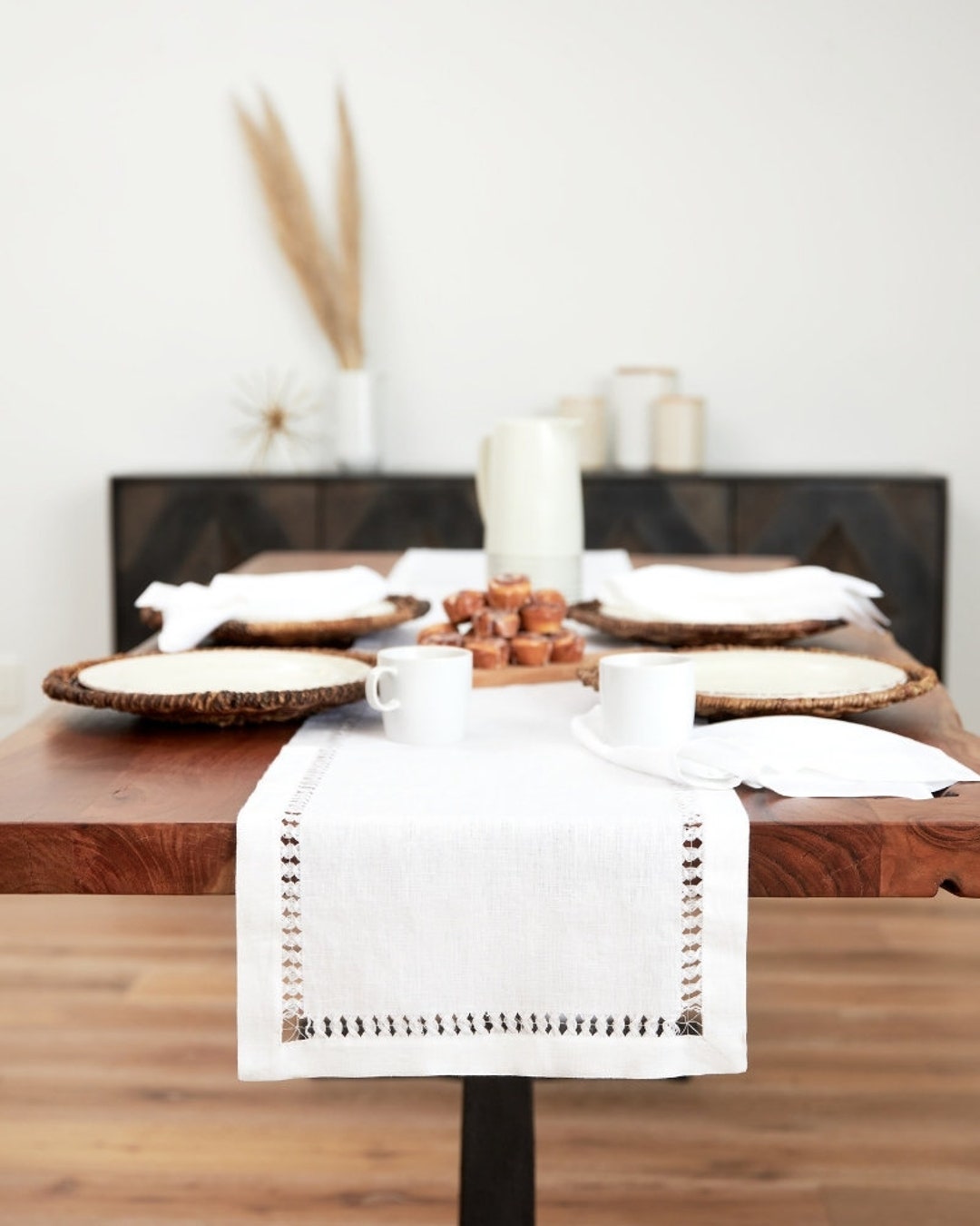 Linen Table Runner in White. Linen Table Runner, Various Sizes ...