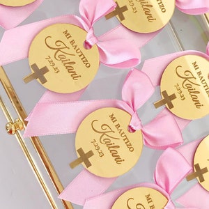Rose Gold Baptism Favors Tag, Personalized Acrylic Mirror Tag, Thank ...