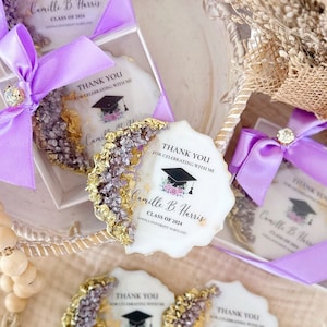 Lilac Gold Graduation Favors, Personalized Graduation Magnet, Class of ...