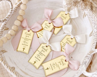 Custom Gold Baptism Favor Tag for Boy and Girl , Christening Gift Tag ...