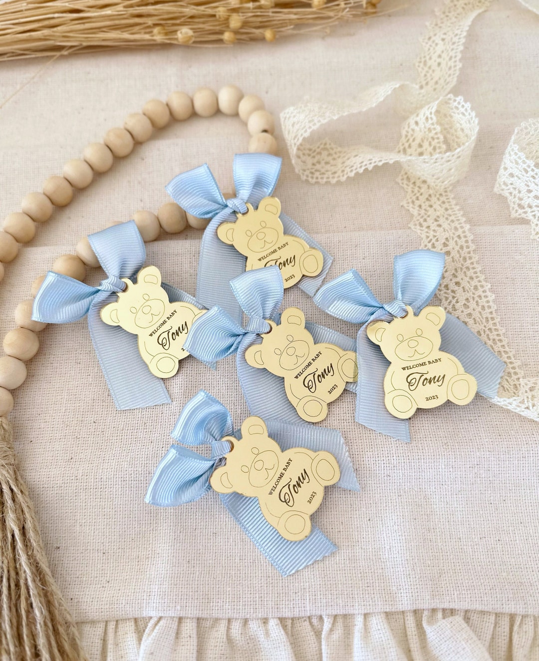 Teddy Bear Tag, Teddy Bear Acrylic Mirror Custom Tag, Personalized Gift ...