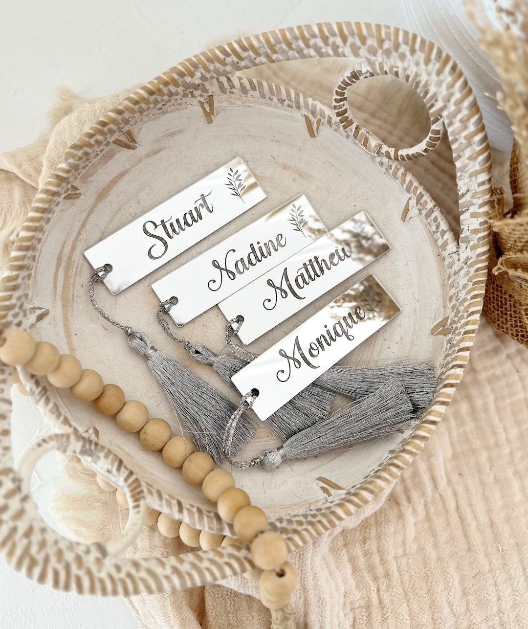 Silver Custom Wedding Name Tags, Table Place Name, Wedding Table ...