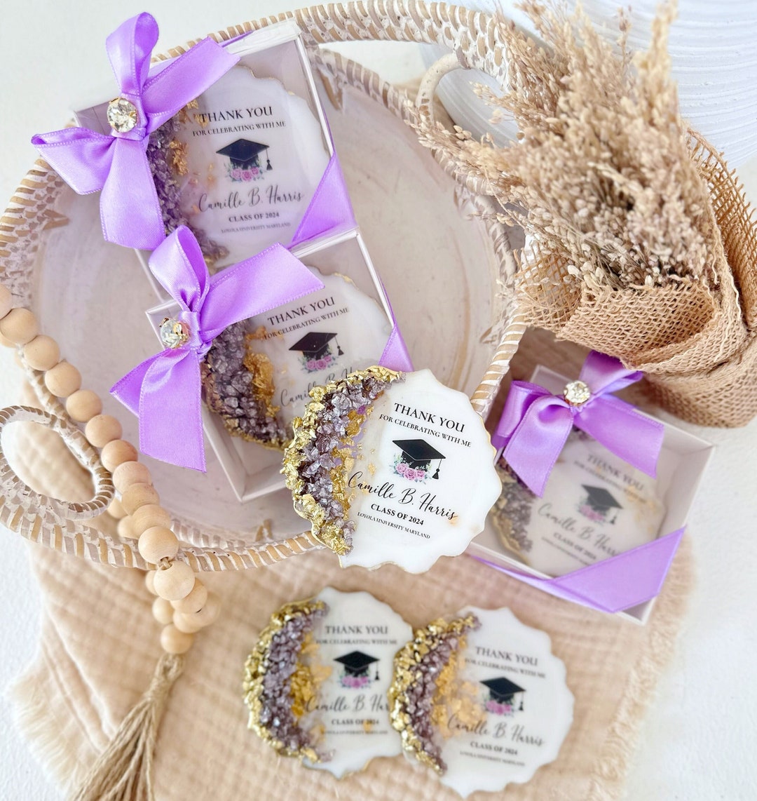 Lilac Gold Graduation Favors, Personalized Graduation Magnet, Class of ...