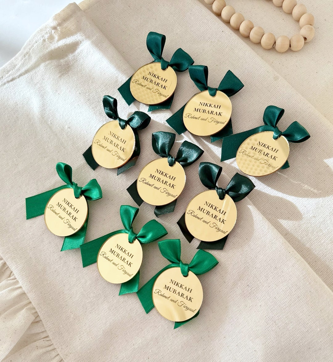 Thank You Tag, Name Tags, Custom Gold Wedding Favor Tags, Bridesmaid ...