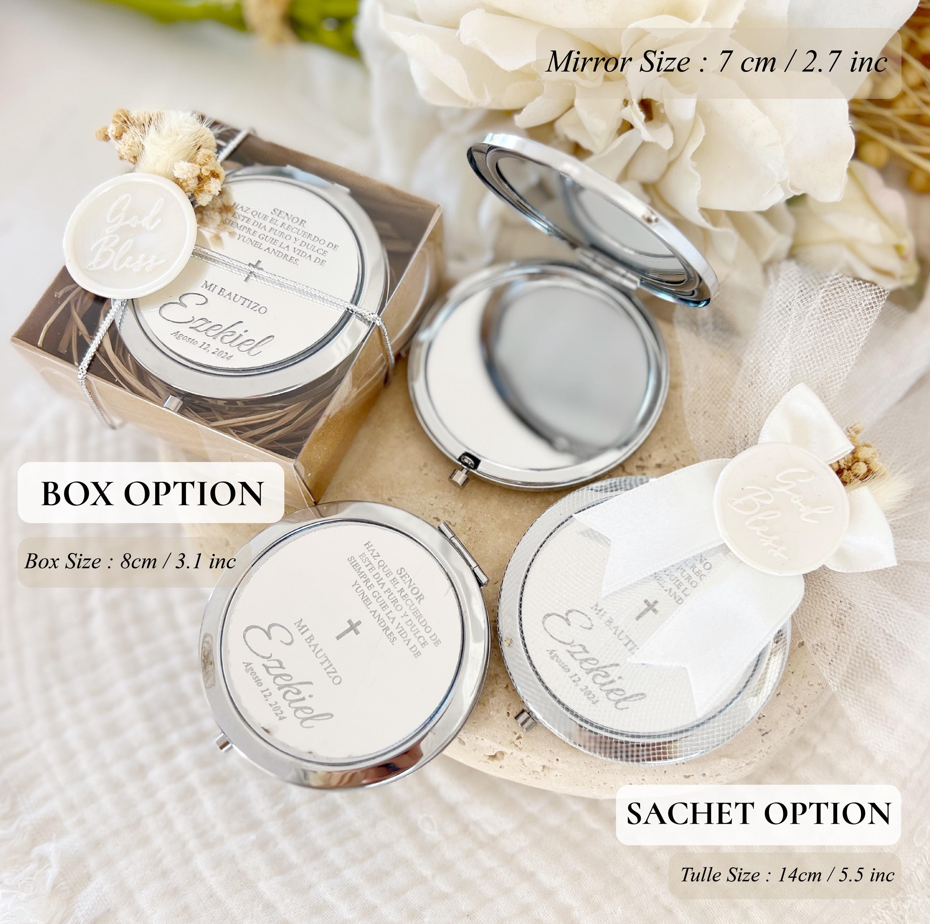 Personalized Rose Gold Compact Mirror: Baptism Christening Favor - Etsy