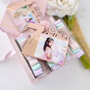 Rose Gold 7th Birthday Photo Frame Magnet, Personalized Gift, 1st 2nd ...