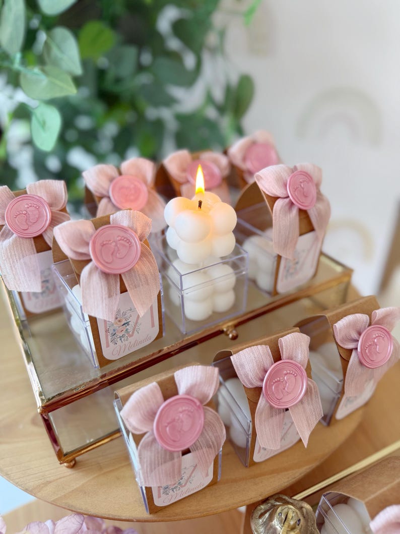 Baby Shower Bubble Candle Favor, Personalized Mini Baby Candle Gift ...