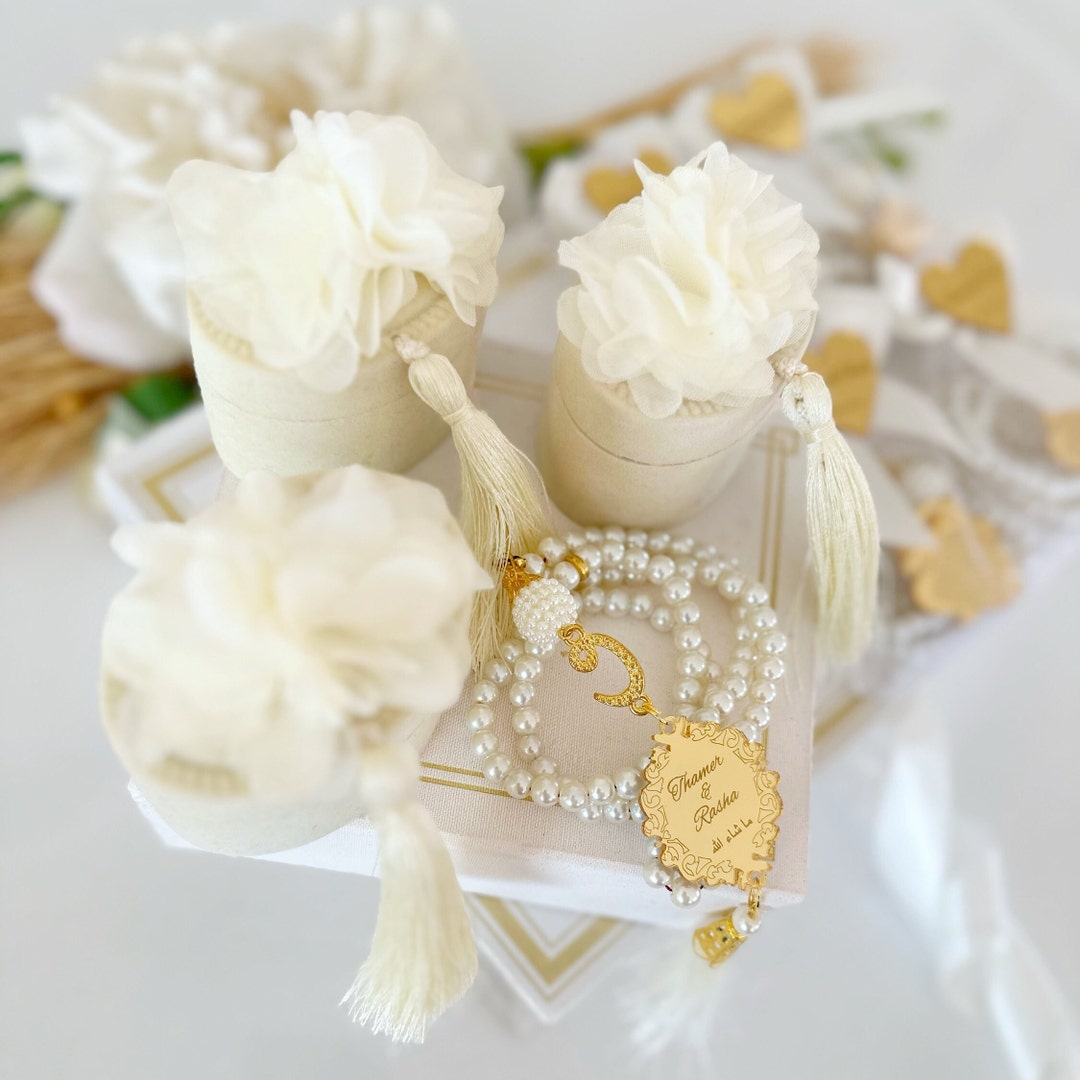 Islamic Wedding Gift, Muslim Tasbeeh Favor in Box, Custom 99 Beads ...