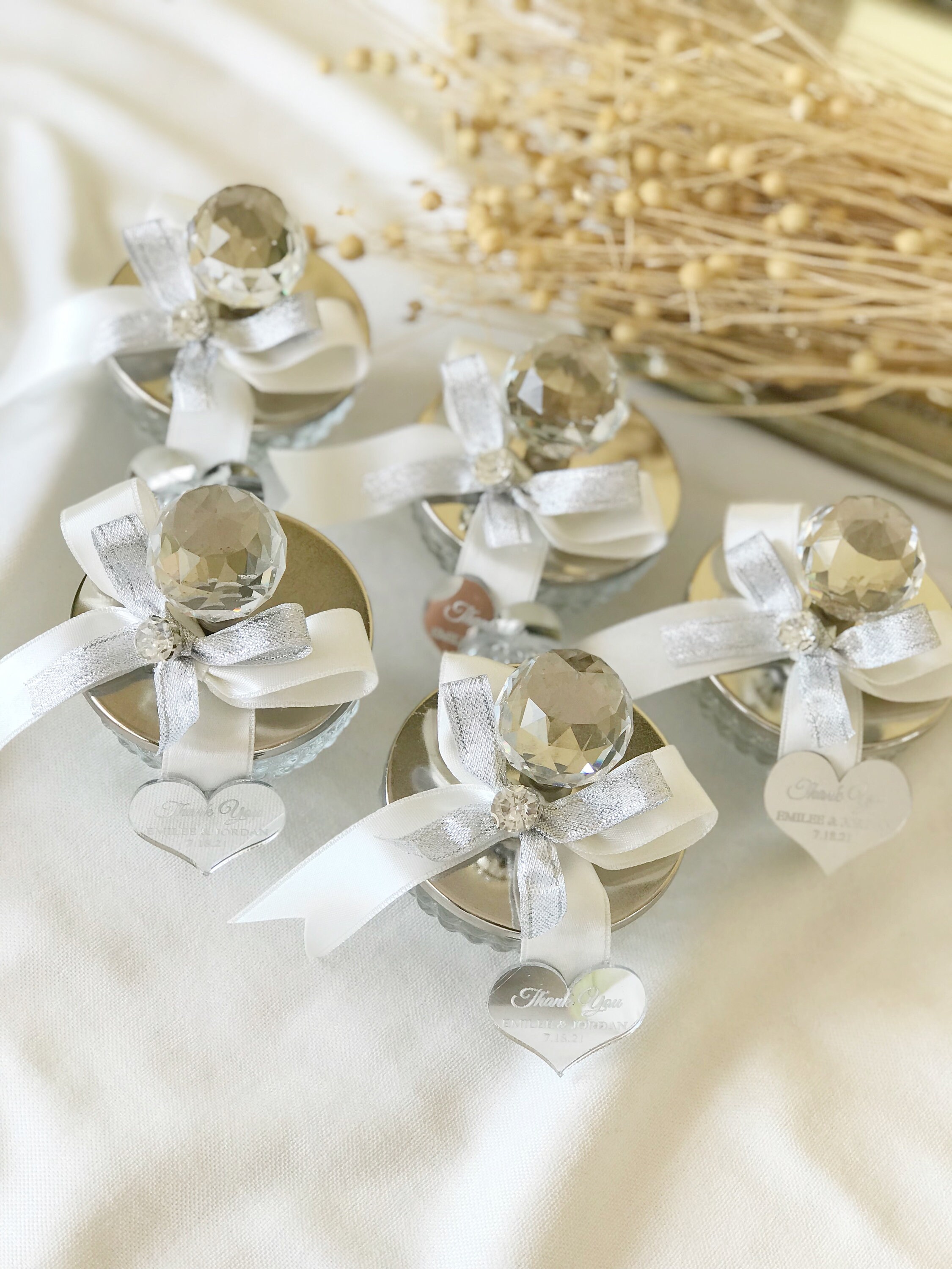 Personalized Wedding Favor Candy Jar: Crystal Glass Sweet Box - Etsy