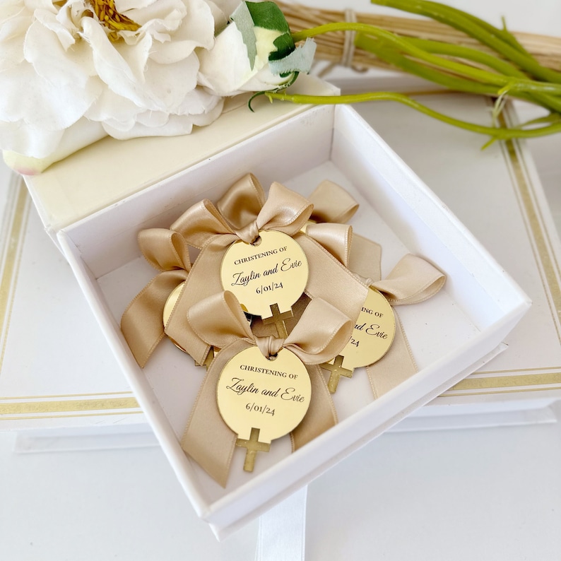 Personalized Mirror Acrylic Baptism Favor Tags: Christening ...