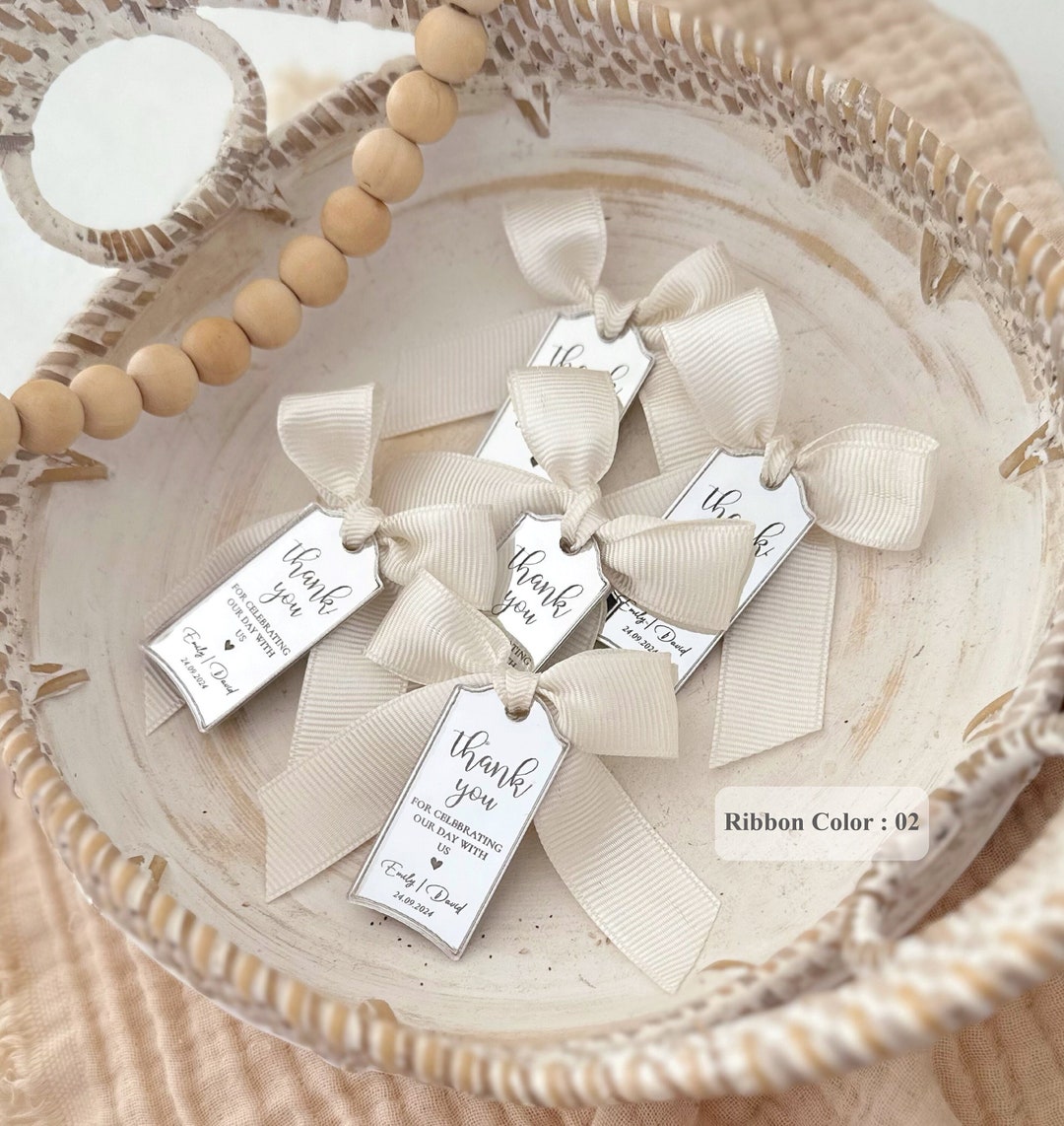 Personalized Acrylic Mirror Favor Tags: Wedding Guest Place Cards - Etsy
