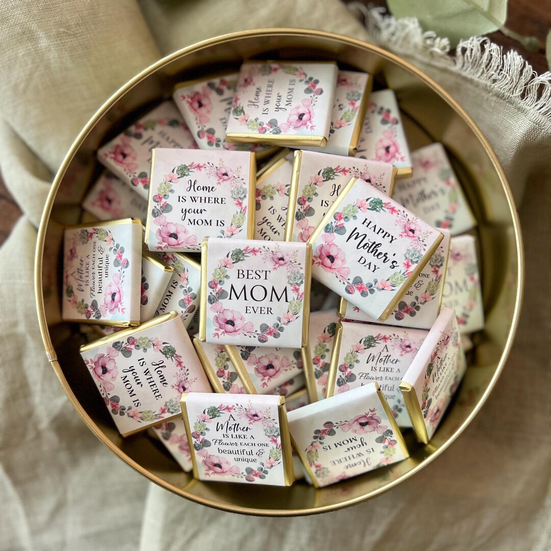 50 Mother's Day Personalized Chocolate, Mother's Day Chocolate Favors ...