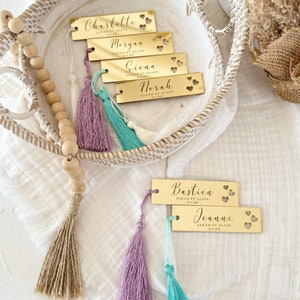 Custom Gold Wedding Name Tags, Table Place Name, Wedding Table Mirror ...