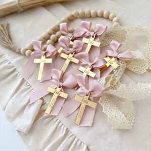 Silver Baptism Tag, Acrylic Mirror Custom Cross Tag, Personalized Gift ...