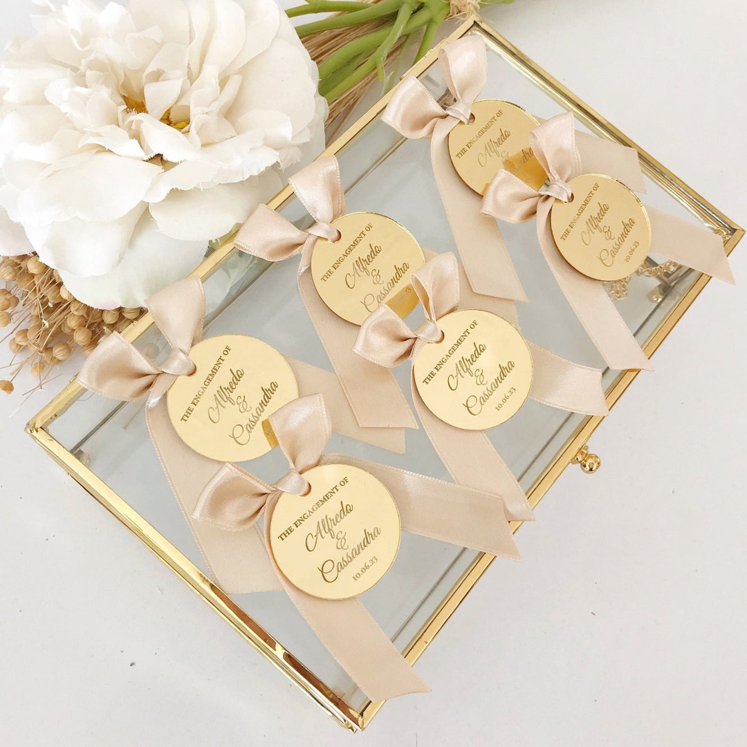 Personalized Acrylic Mirror Favor Tags: Wedding, Engagement ...