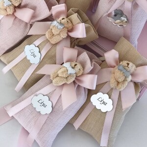 Custom Teddy Bear Sachet Bags, Teddy Bear Baby Shower Favors, Teddy ...