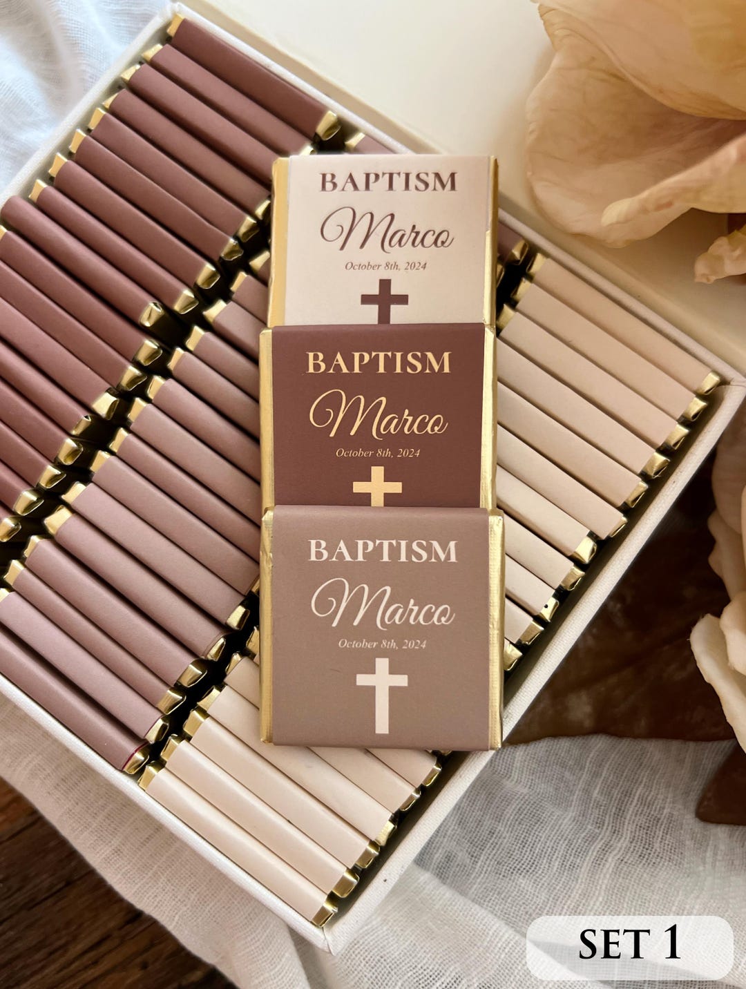 Personalized Baptism Chocolate, Christening Favors, First Communion ...