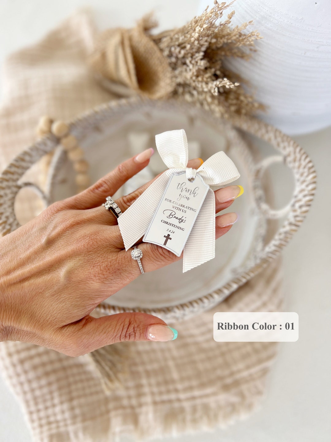 Custom Baptism Favor Tag, Christening Gift Tag, Baptism Gift Name Tag ...