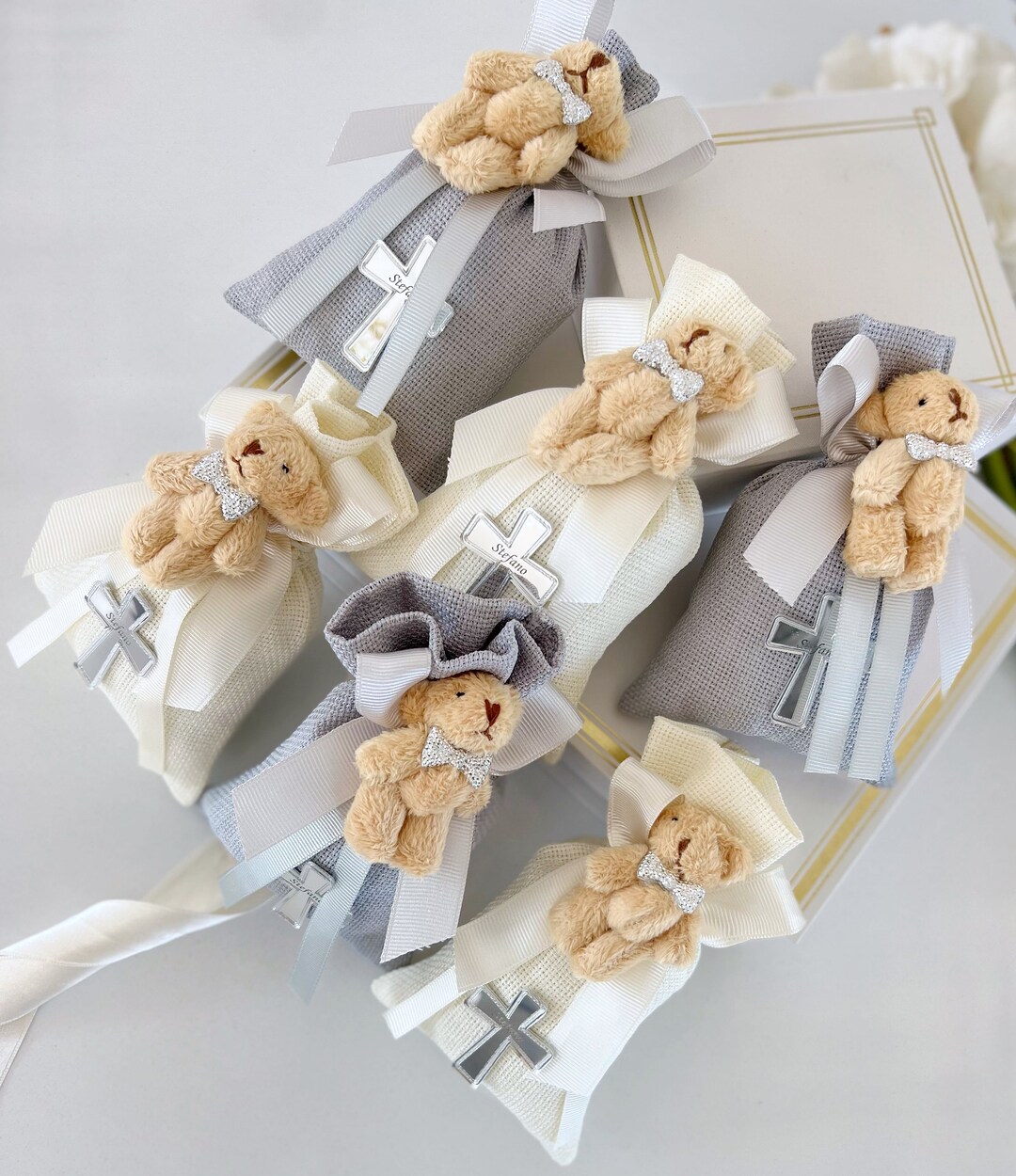 Personalized Teddy Bear Scented Sachet: Baptism Favor Gift Bag - Etsy