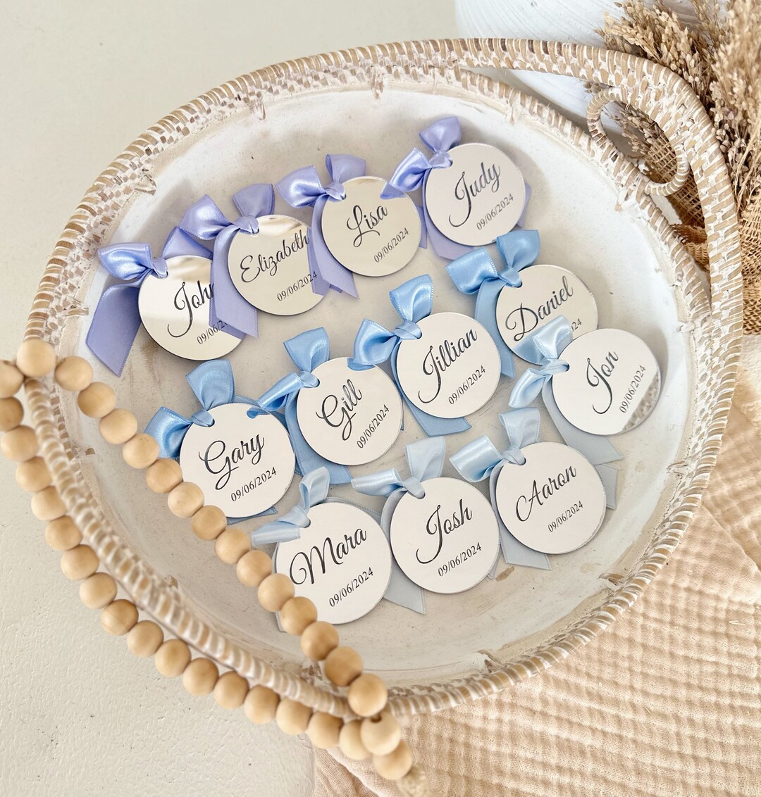Thank You Tag, Name Tags, Custom Gold Wedding Favor Tags, Bridesmaid ...